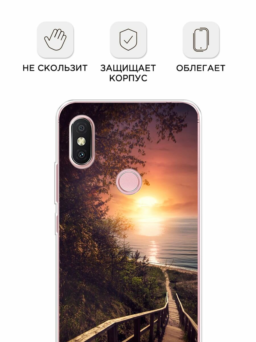 Чехол на Xiaomi Redmi S2 (Redmi Y2) / Сяоми Редми С2 (Редми Y2) с принтом "Мост у воды" — фото 1