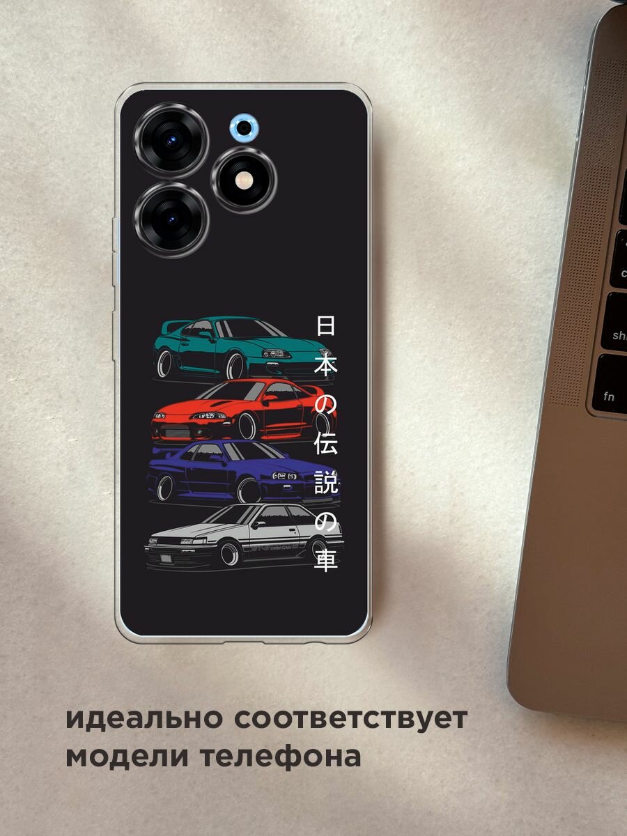 Чехол на Tecno Spark 10 Pro / Текно Спарк 10 Про с принтом "JDM Legend cars" — фото 1
