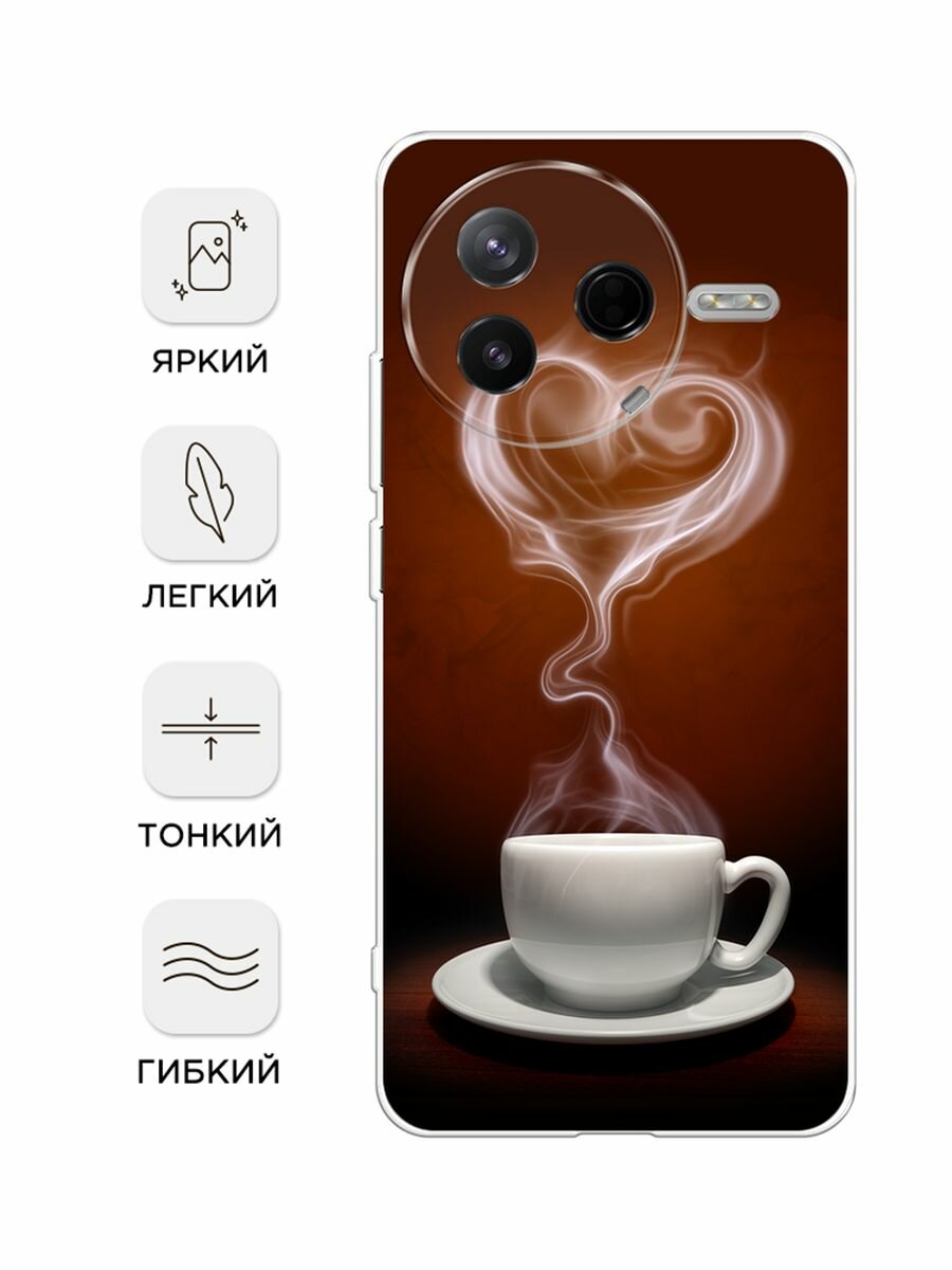 Чехол на Poco F7 Pro / Поко F7 Про с принтом "Кофейная любовь" — фото 1