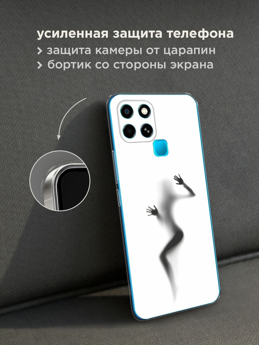 Чехол на Infinix Smart 6 / Инфиникс Смарт 6 с принтом "Девушка в душе" — фото 1