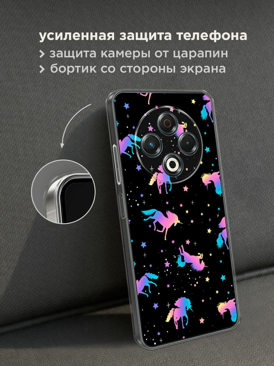 Чехол на Tecno Spark 30 / Текно Спарк 30 с принтом "Единороги градиент" — фото 1