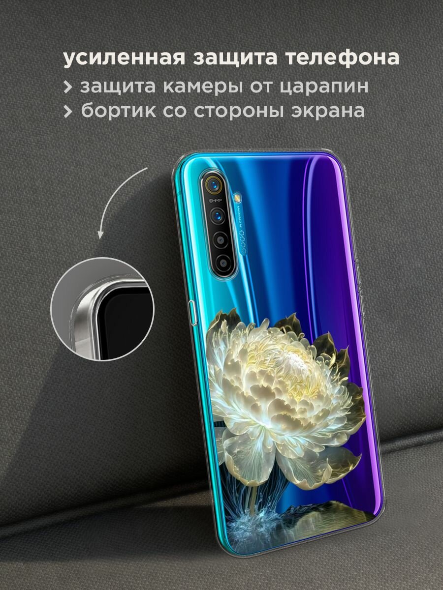 Чехол на Realme XT / Реалми XT с принтом "Китайский лотос", прозрачный — фото 1