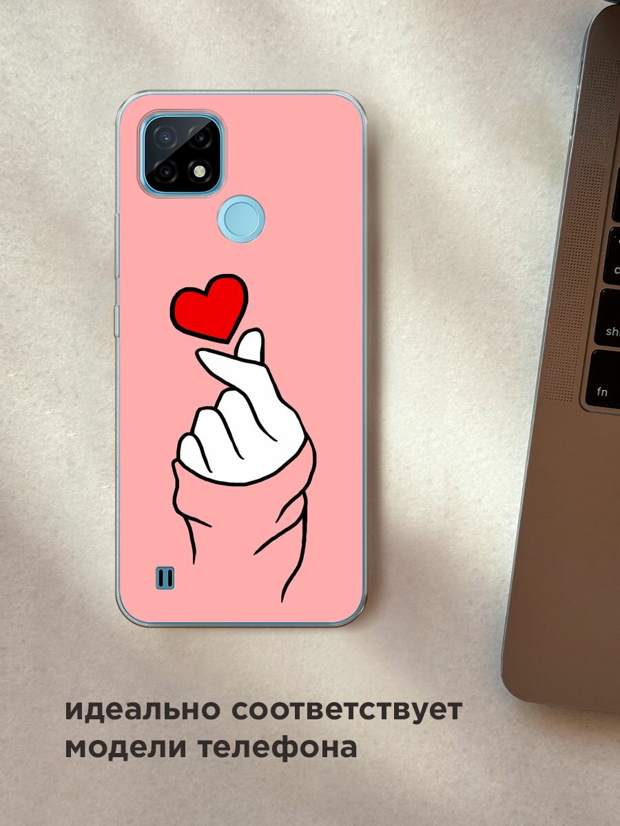 Силиконовый чехол на Realme C21 / Реалми С21 с принтом "Милое сердечко" — фото 1