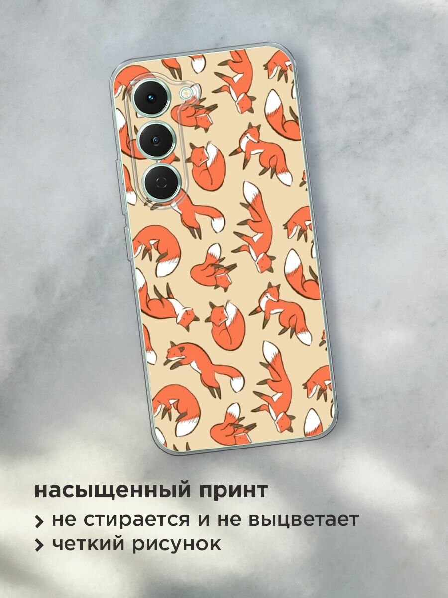 Чехол на Tecno Spark 40 Pro / Текно Спарк 40 Про с принтом "Лисички фон" — фото 1
