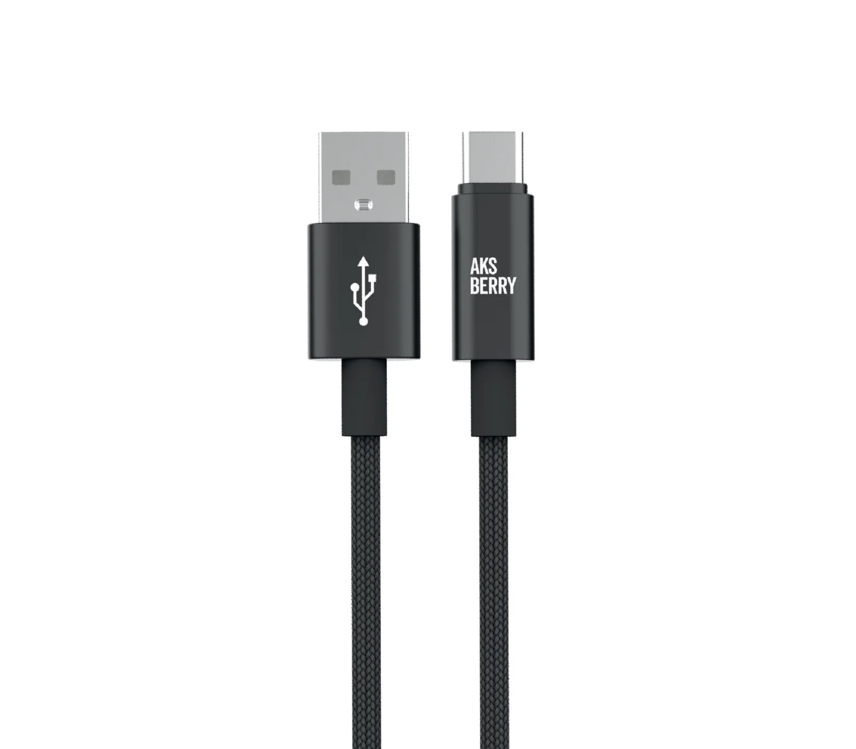 Кабель Aksberry X163 Nylon Silk, USB-A - USB-C, 18 Вт, 1 м, черный