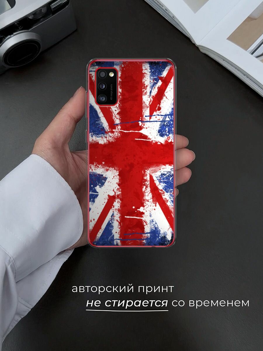 Чехол на Samsung Galaxy A41 / Самсунг Галакси А41 с принтом "Флаг Великобритании 2" — фото 1