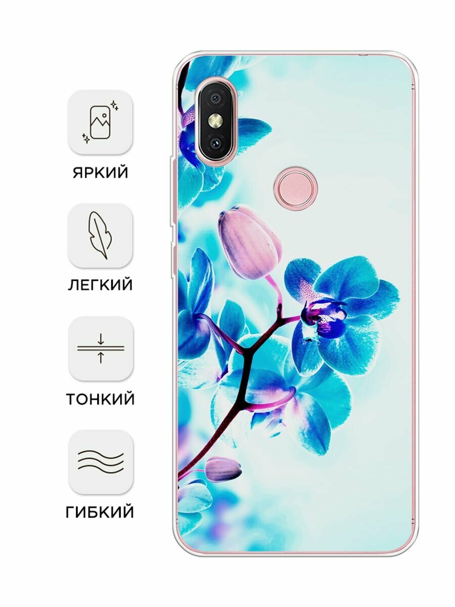 Чехол на Xiaomi Redmi S2 (Redmi Y2) / Сяоми Редми С2 (Редми Y2) с принтом "Голубая орхидея" — фото 1