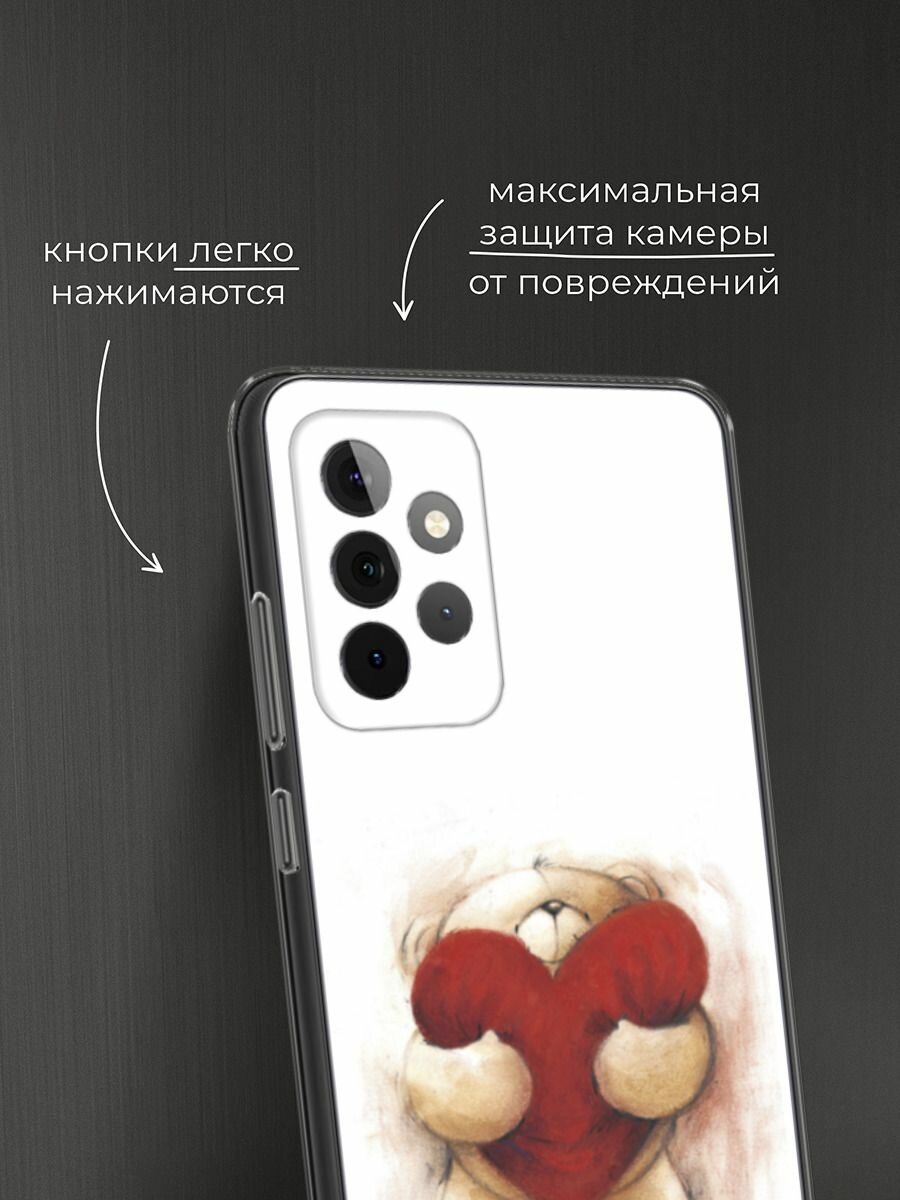 Чехол на Samsung Galaxy A72 / Самсунг Галакси А72 с принтом "Мишка с сердцем 1" — фото 1