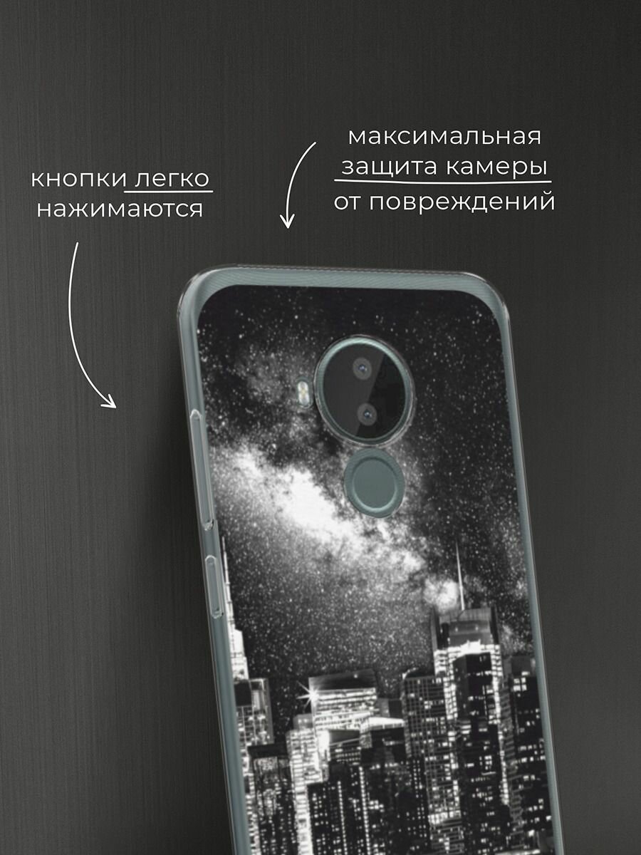 Силиконовый чехол на Nokia C30 / Нокия C30 с принтом "Ночной Нью-Йорк" — фото 1