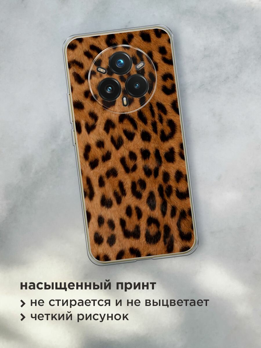 Чехол на Realme 14 Pro+ / Реалми 14 Про+ с принтом "Мех леопарда" — фото 1