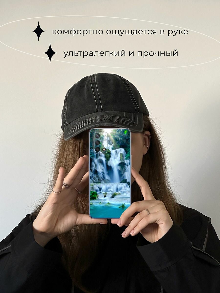 Силиконовый чехол на Oppo A74 / Оппо A74 с принтом "Водопад 8" — фото 1