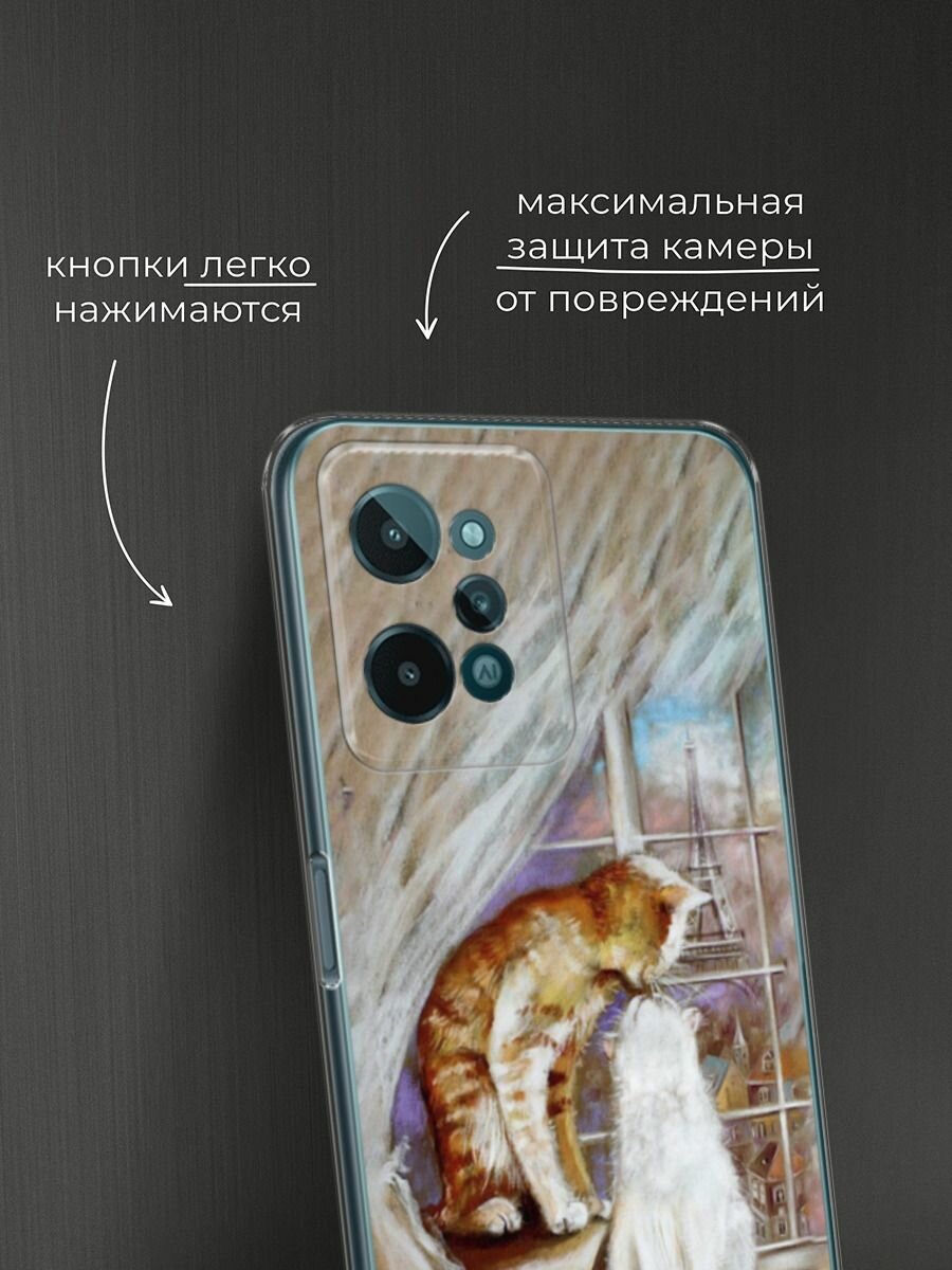 Чехол на Realme C31 / Реалми C31 с принтом "Влюбленные котики 1" — фото 1