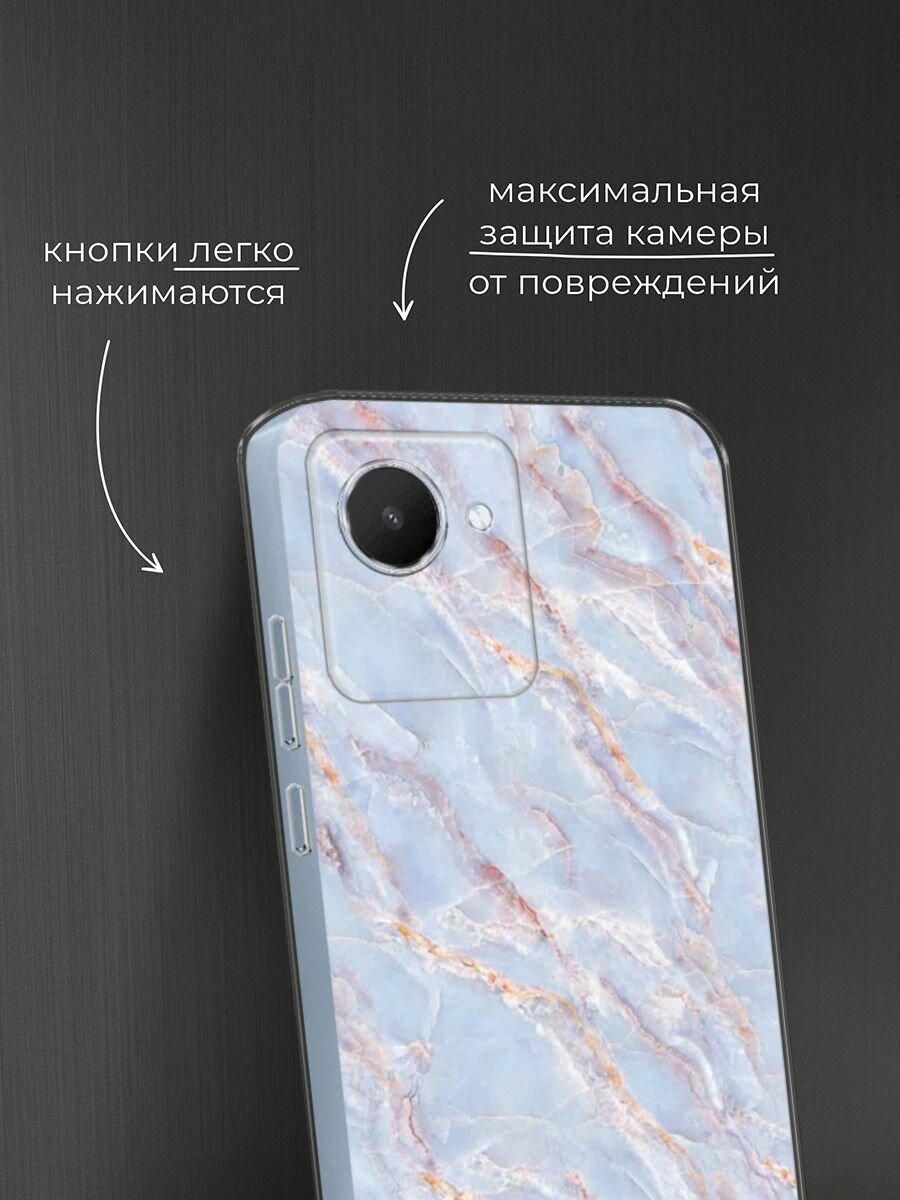 Чехол на Realme C30 / Реалми C30 с принтом "Сиреневый мрамор" — фото 1