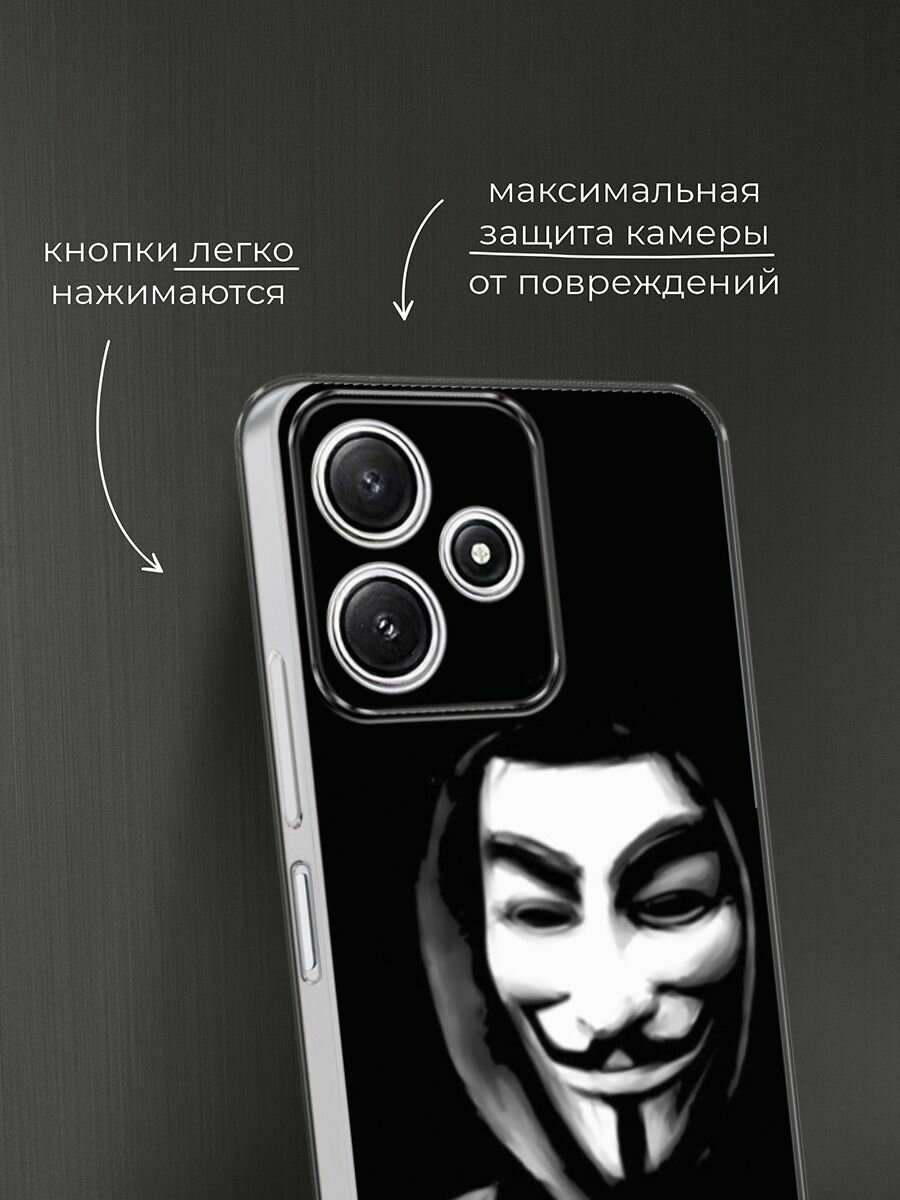 Чехол на Xiaomi Redmi 12 5G / Сяоми Редми 12 5G с принтом "Анонимус" — фото 1