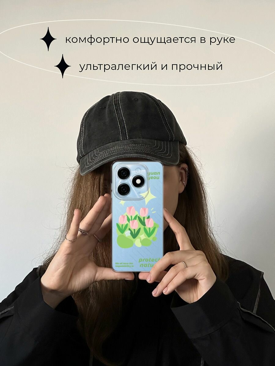 Чехол на Tecno Spark 20 / Текно Спарк 20 с принтом "Protect nature" — фото 1
