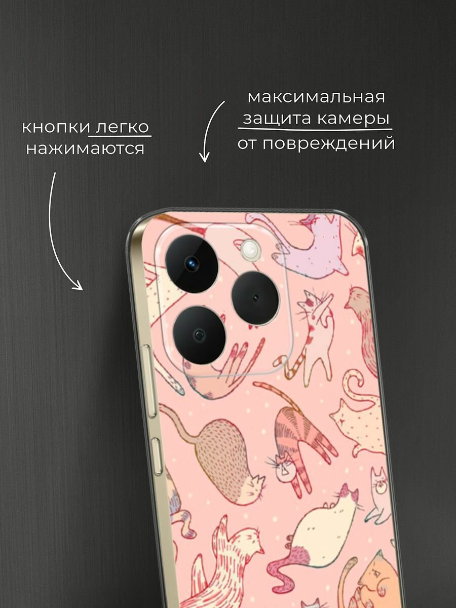 Чехол на Realme 15T / Реалми 15Т с принтом "Розовое счастье" — фото 1