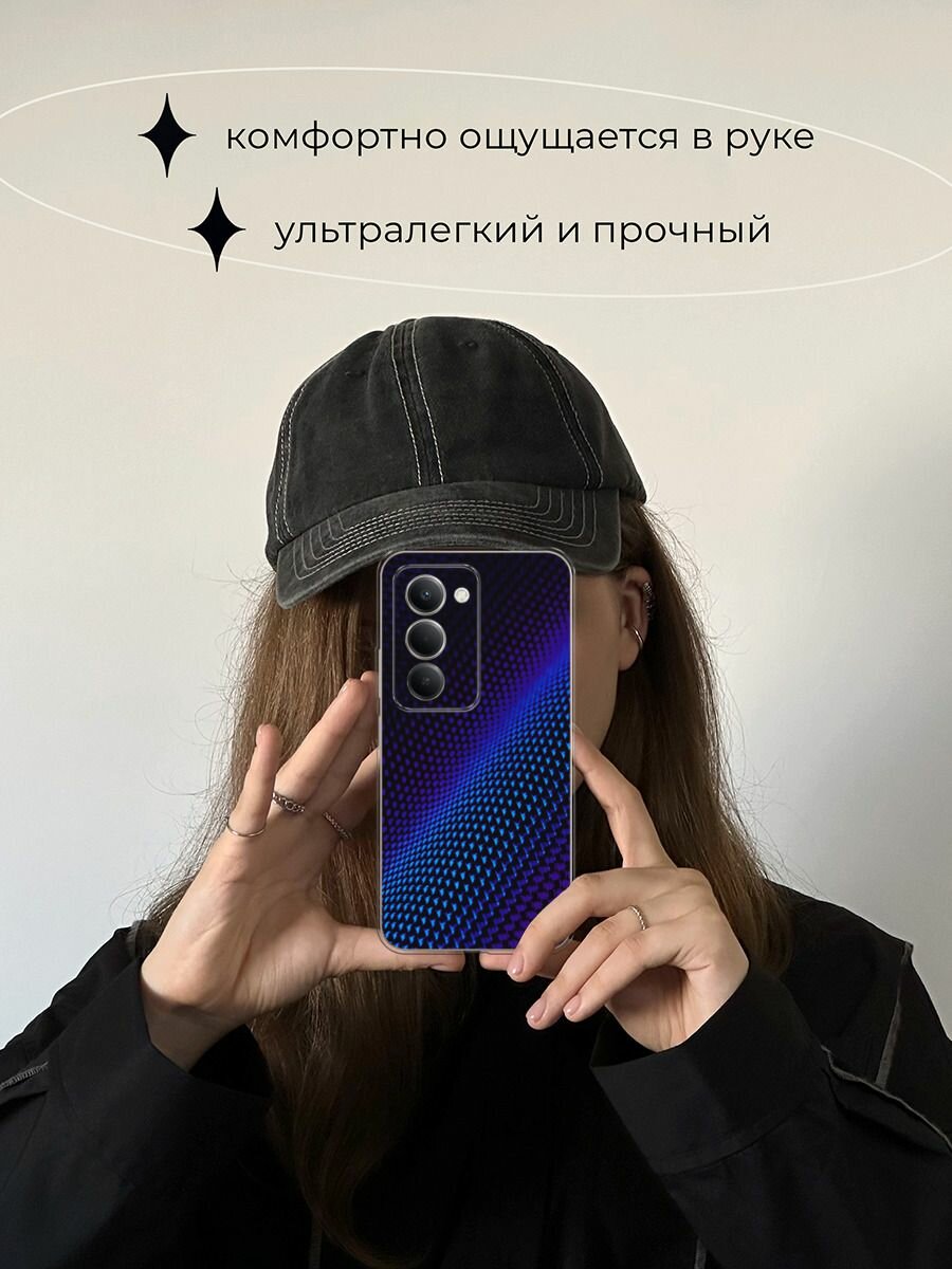 Чехол на Xiaomi Redmi 15 / Сяоми Редми 15 с принтом "Синий карбон" — фото 1