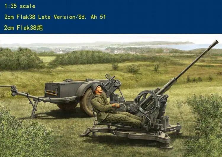 HOBBYBOSS 80148 1/35 2cm Flak38 Поздняя версия/Sd. Ah 51 сборная модель танка
