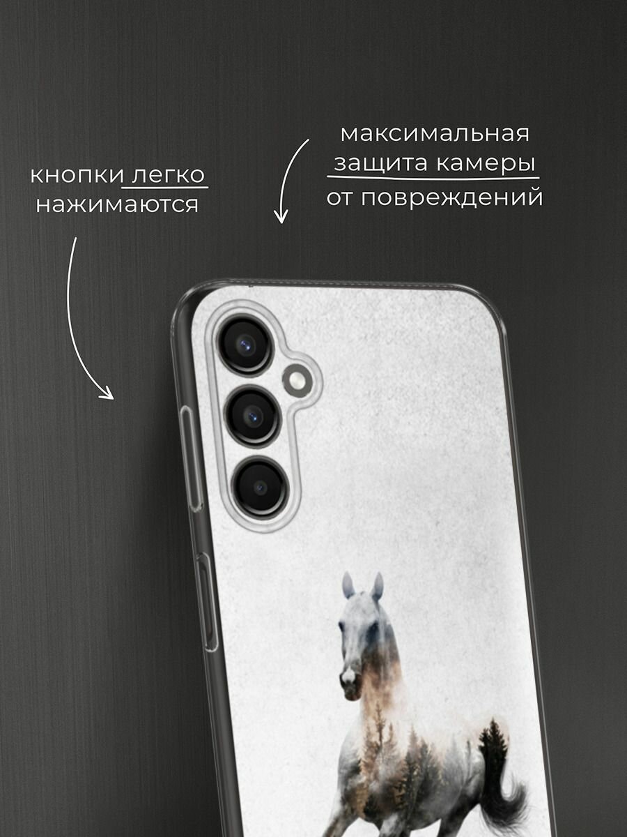 Чехол на Samsung Galaxy A24 / Самсунг Галакси A24 с принтом "Лошадь лес" — фото 1