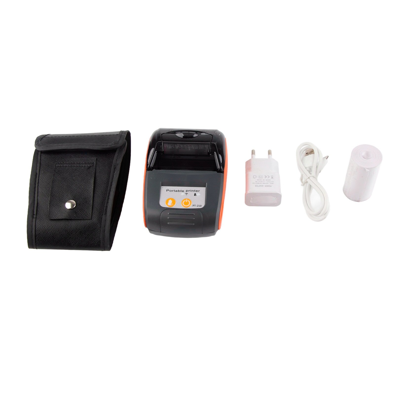 Беспроводной портативный квитанционный принтер Bluetooth Thermal Printer 58 мм (оранжевый)