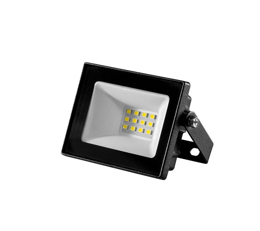 10W ELF-FL-10-Black-W 220V 800Lm 6500k IP65, Прожектор светодиодный, Чёрный корпус, ELF, Белый холодный