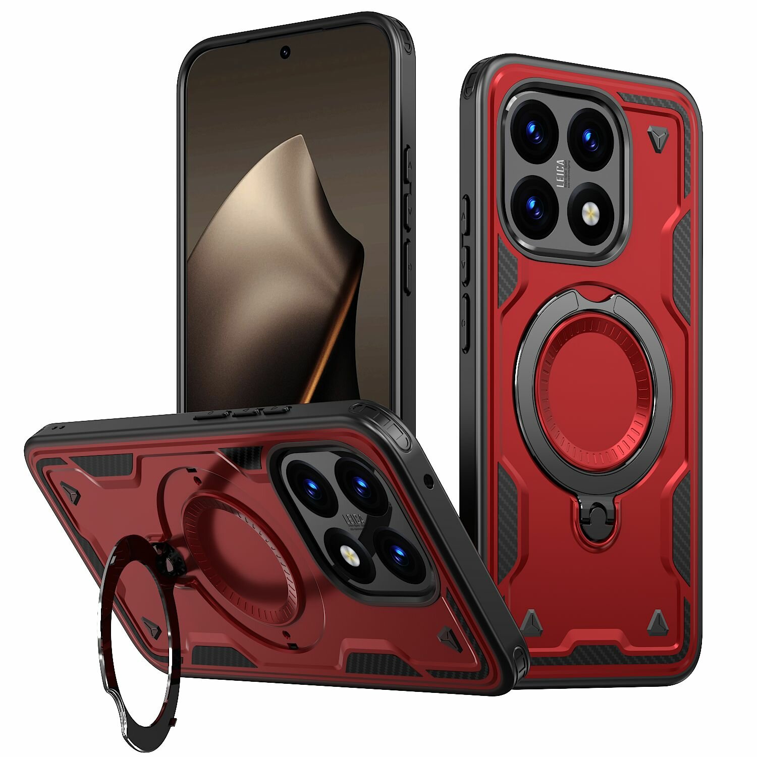 Чехол Magneto Case с кольцом для Xiaomi 15T (красный)