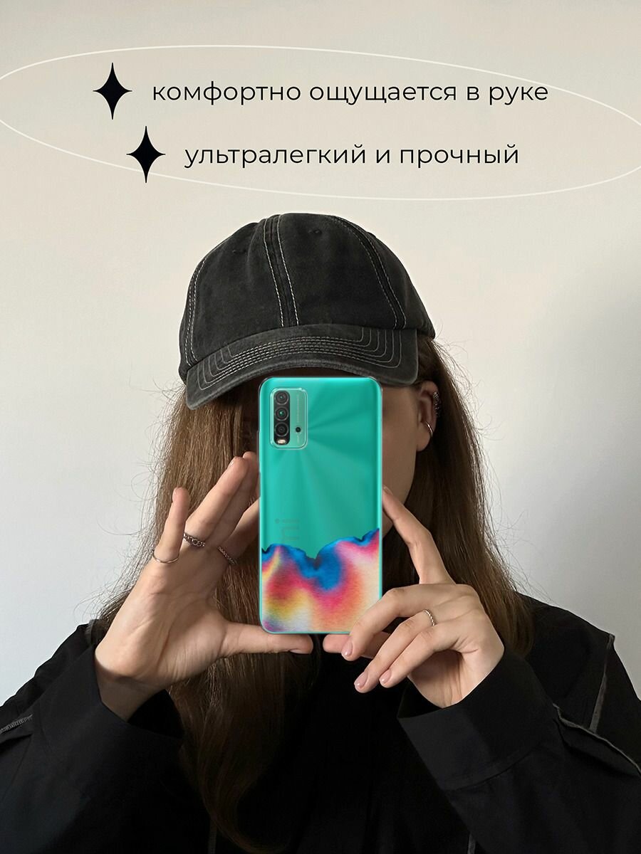 Чехол на Xiaomi Redmi 9T / Сяоми Редми 9Т с принтом Акварельное сочетание, прозрачный — фото 1