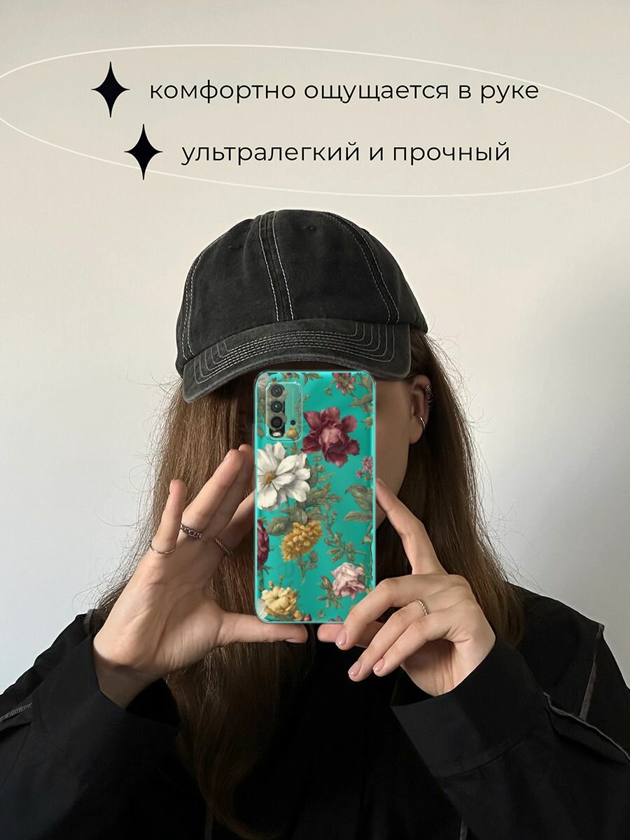 Чехол на Xiaomi Redmi 9T / Сяоми Редми 9Т с принтом Акварельные цветы 2 — фото 1