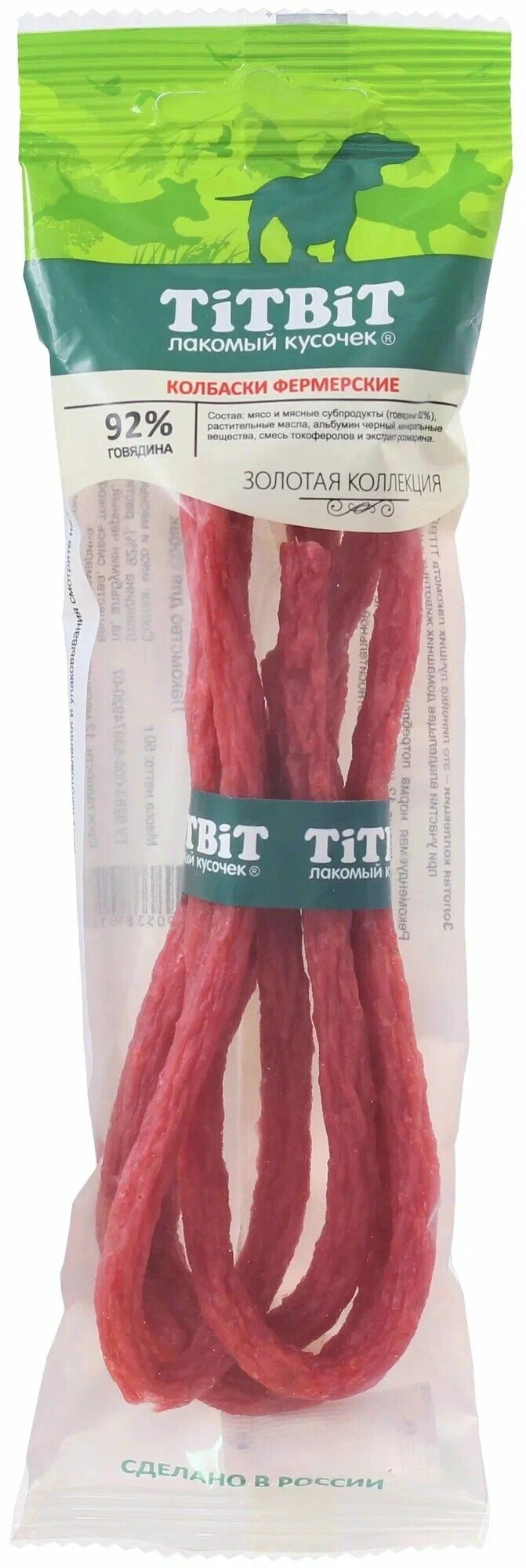TITBIT Колбаски фермерские для собак Золотая коллекция, 50гр, 1 уп