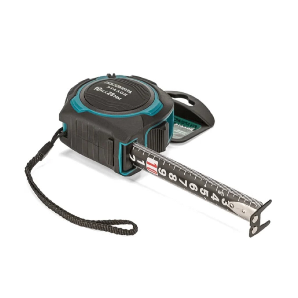 Рулетка двусторонняя Росомаха Эталон 604925, с устойчивой лентой и магнитом, 10 м х 25 мм
