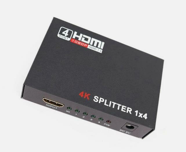 HDMI Разделитель 1 Вход 4 Выхода 4K UHD HD 1080P 4-портовый повторительный усилитель 1 на 4