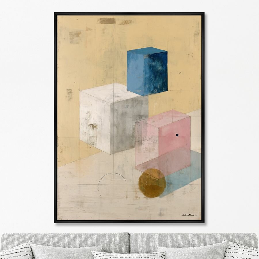 Картина на стену для интерьера. Геометрический бильярд, No 2, 2025г. Размер: 75х105см. Печать на натуральном Холсте.