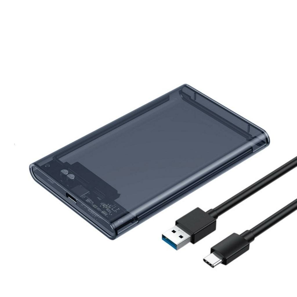Корпус для жесткого диска 2.5" USB 3.0/3.1, Прозрачный черный - Разъем USB3.1