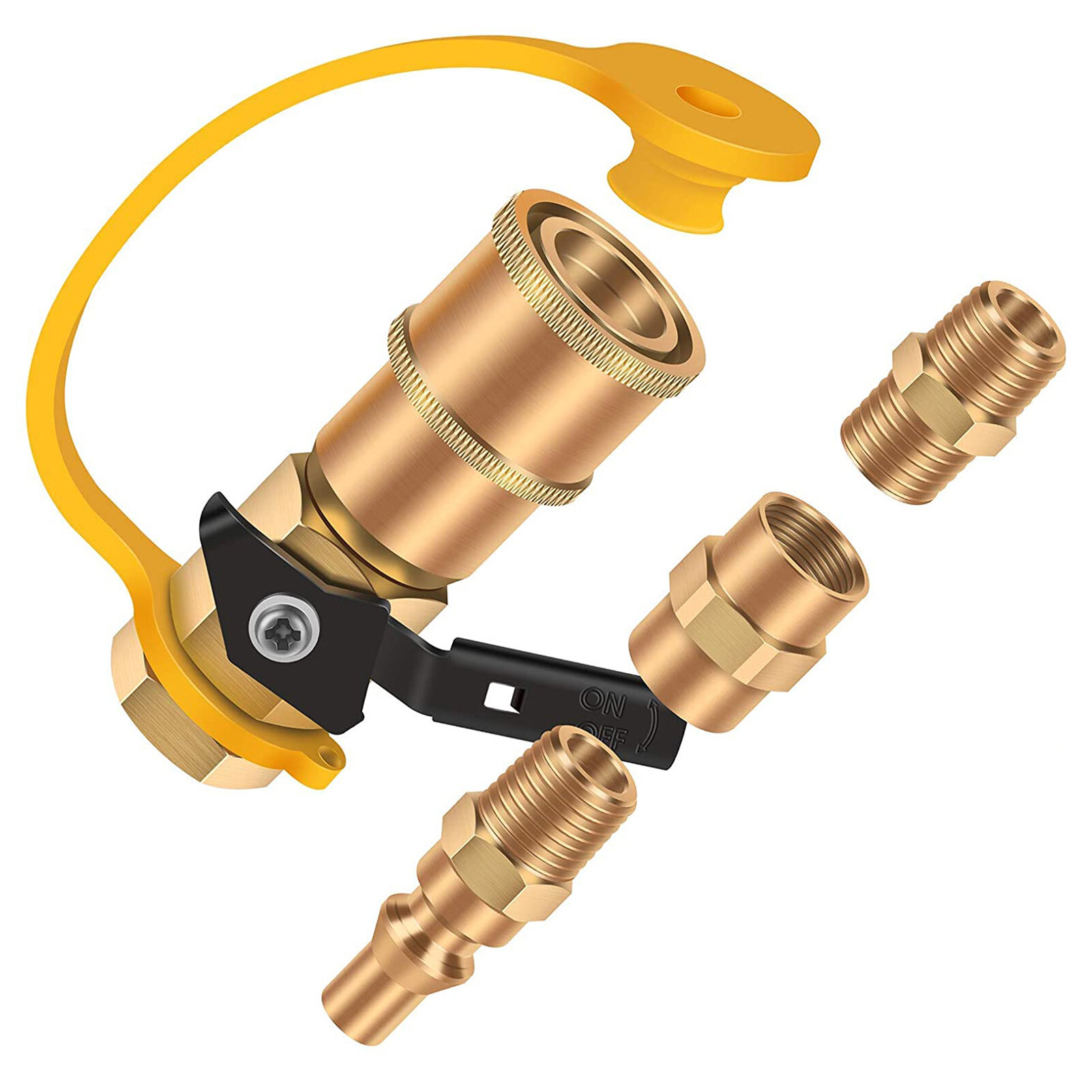 Адаптер быстрого соединения для пропана RV 1/4 дюйма из латунья соединитель для газовой шланга запорный клапан женский фитинг быстрого соединения мужской фитинг женский 1/4 дюйма фитинг мужской 1/4 дюйма комплект для туристики готовки барбекю размер