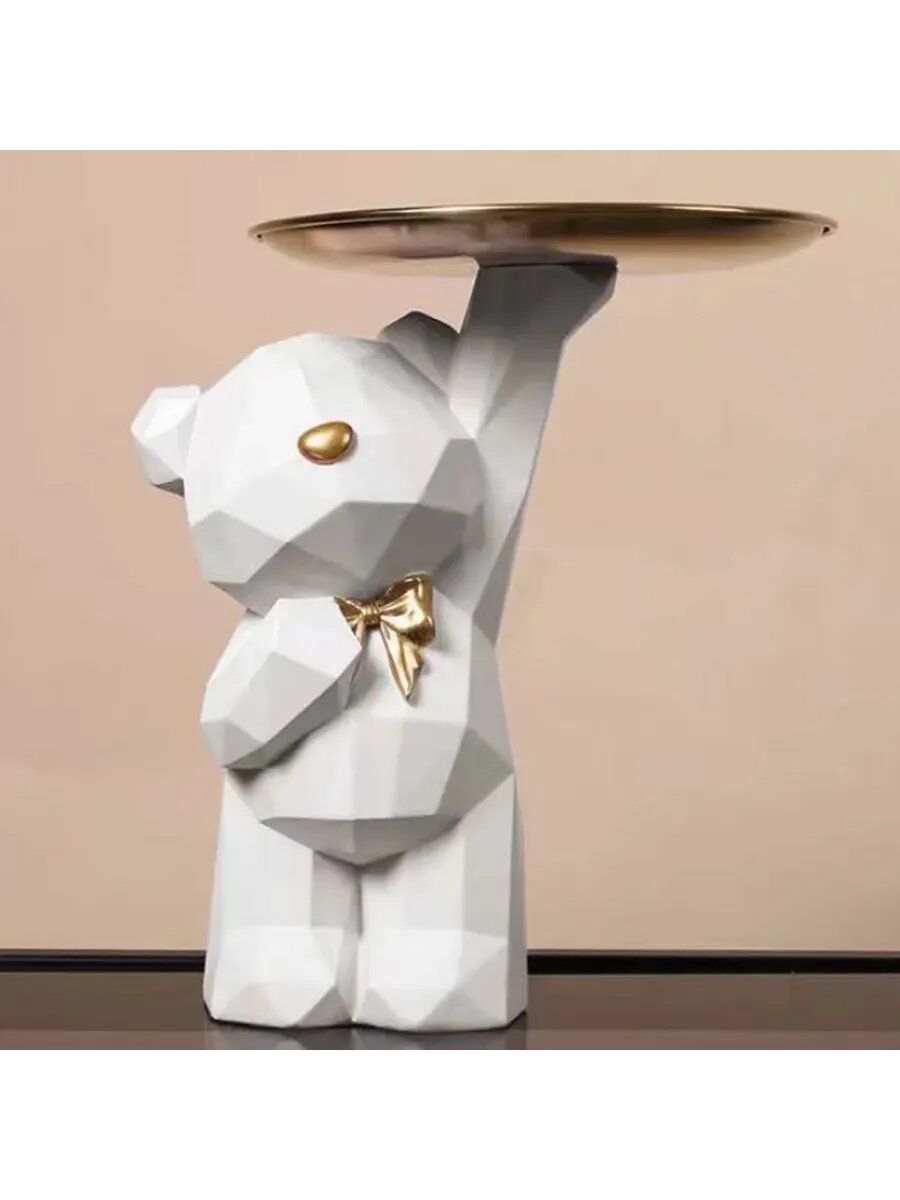 Мор. бокс для хранения с медвежонком, Nordic дизайн, белый