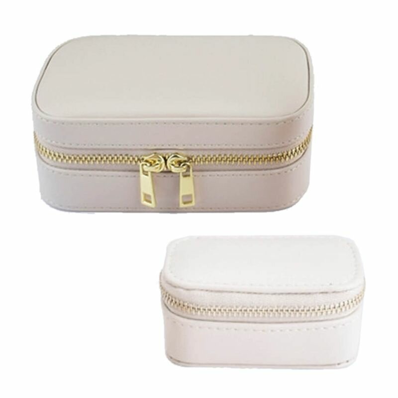 2 шт. портативная шкатулка для ювелирных изделий, органайзер дорожный чехол, водонепроницаемый контейнер хранения из искусственной кожи серег, колец