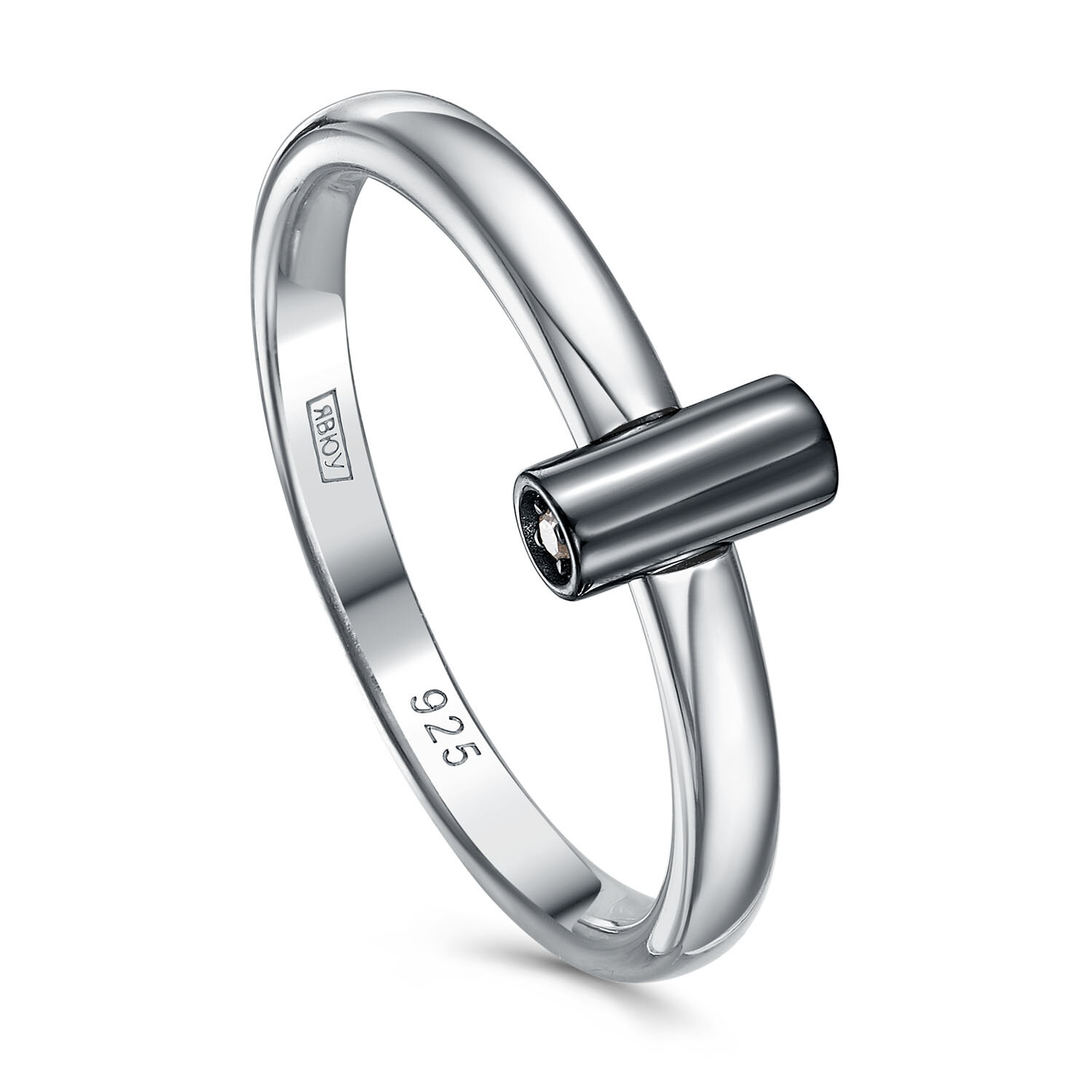 Кольцо, серебро, 925 проба, бриллиант