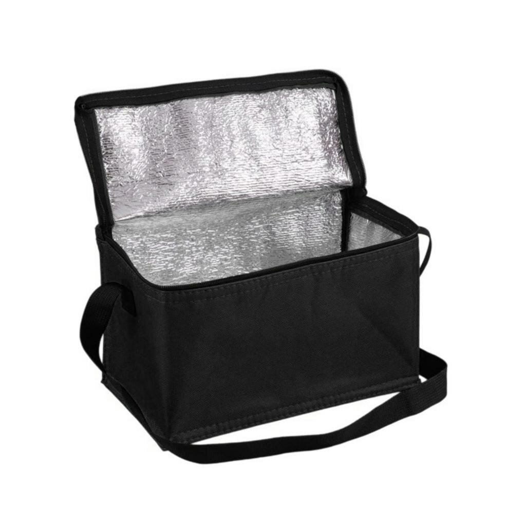 Термосумка для доставки еды с защитой от протечек, Средний черный Оксфорд