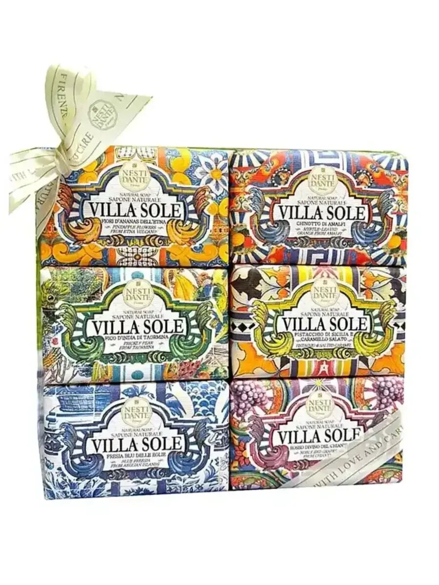 Мыло Nesti Dante Soap Villa Sole, Натуральное мыло "Солнечная Вилла", Набор: 6*150 г