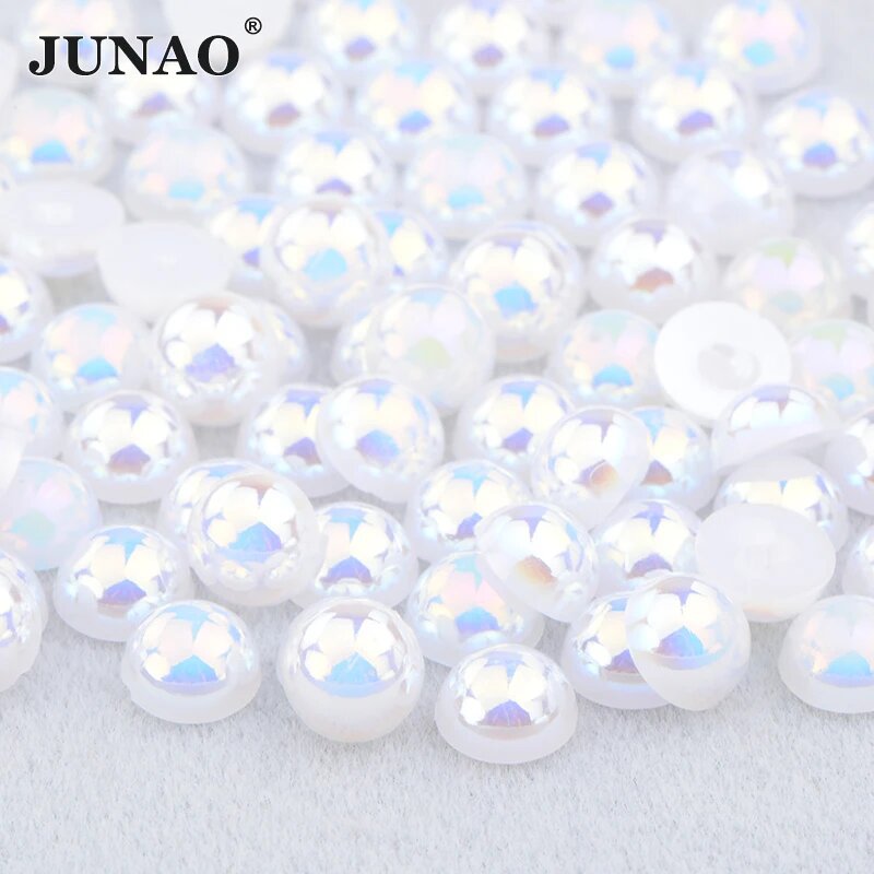 Жемчужные бусины JUNAO белые 3-12 мм 3mm 500pcs, White AB
