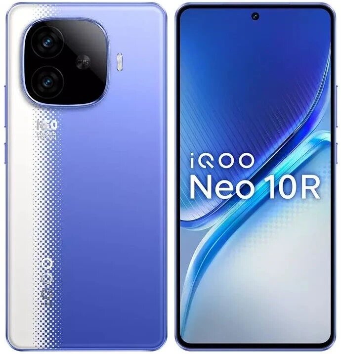 6.78" Смартфон Vivo iQOO Neo 10R 12/256 ГБ, 5G, 2800x1260, AMOLED, 144 Гц, 6400 мА*ч, голубой