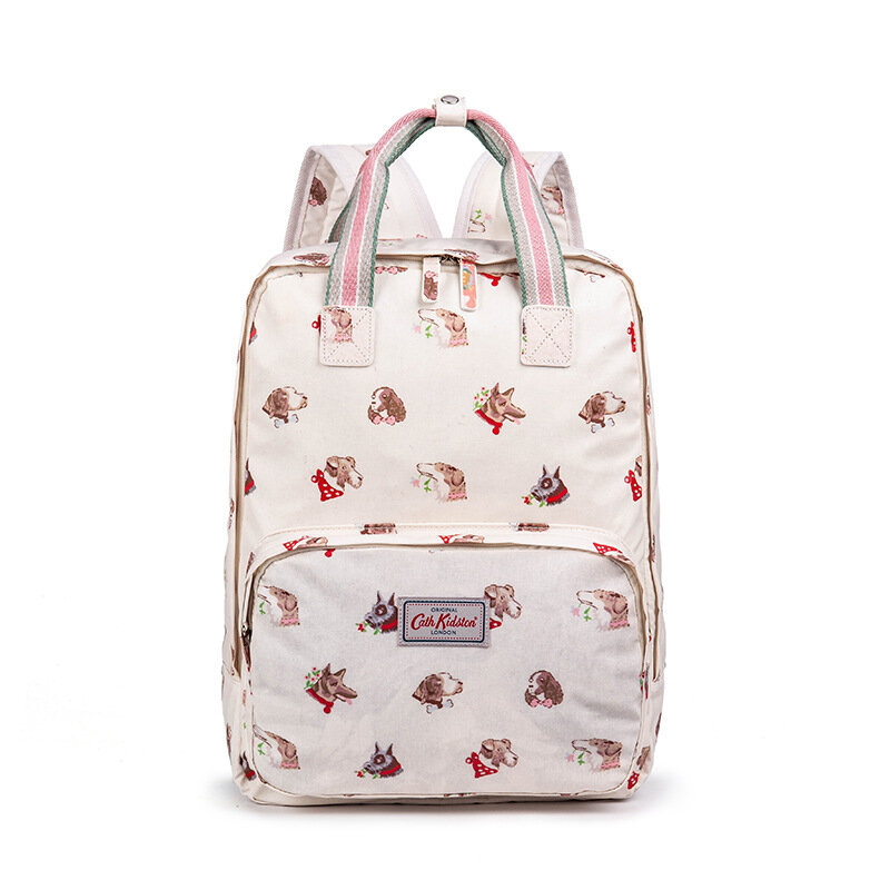 Рюкзак Cath Kidston с принтом, водонепроницаемый, многофункциональный, школьный ранец для студентов, повседневный, с цветочным узором, стильный, с отделением для ноутбука.