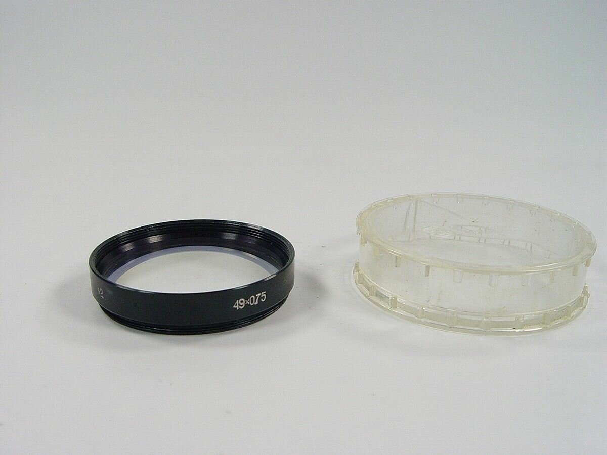 Ахроматическая макро линза 2х. Резьба М49x0,75.