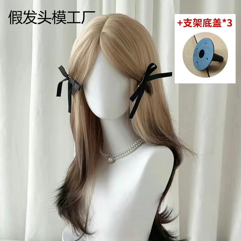 Белая манекен-голова длиной до плеч для демонстрации париков, аксессуары для искусственных волос, модель головы для париков, фабрика реквизита