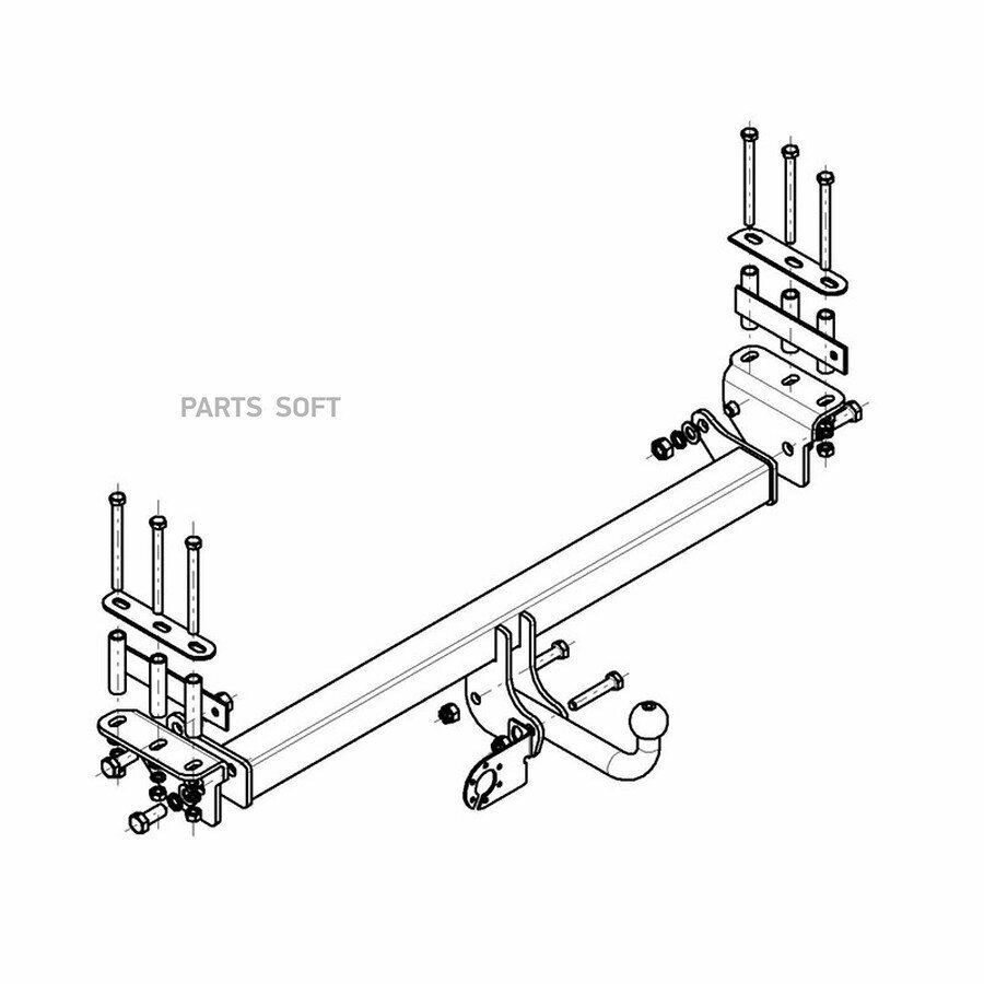 ТСУ NISSAN PATROL GR 01.1998-2004с электропрово от официального дистрибьютора, AVTOS, артикул NS12
