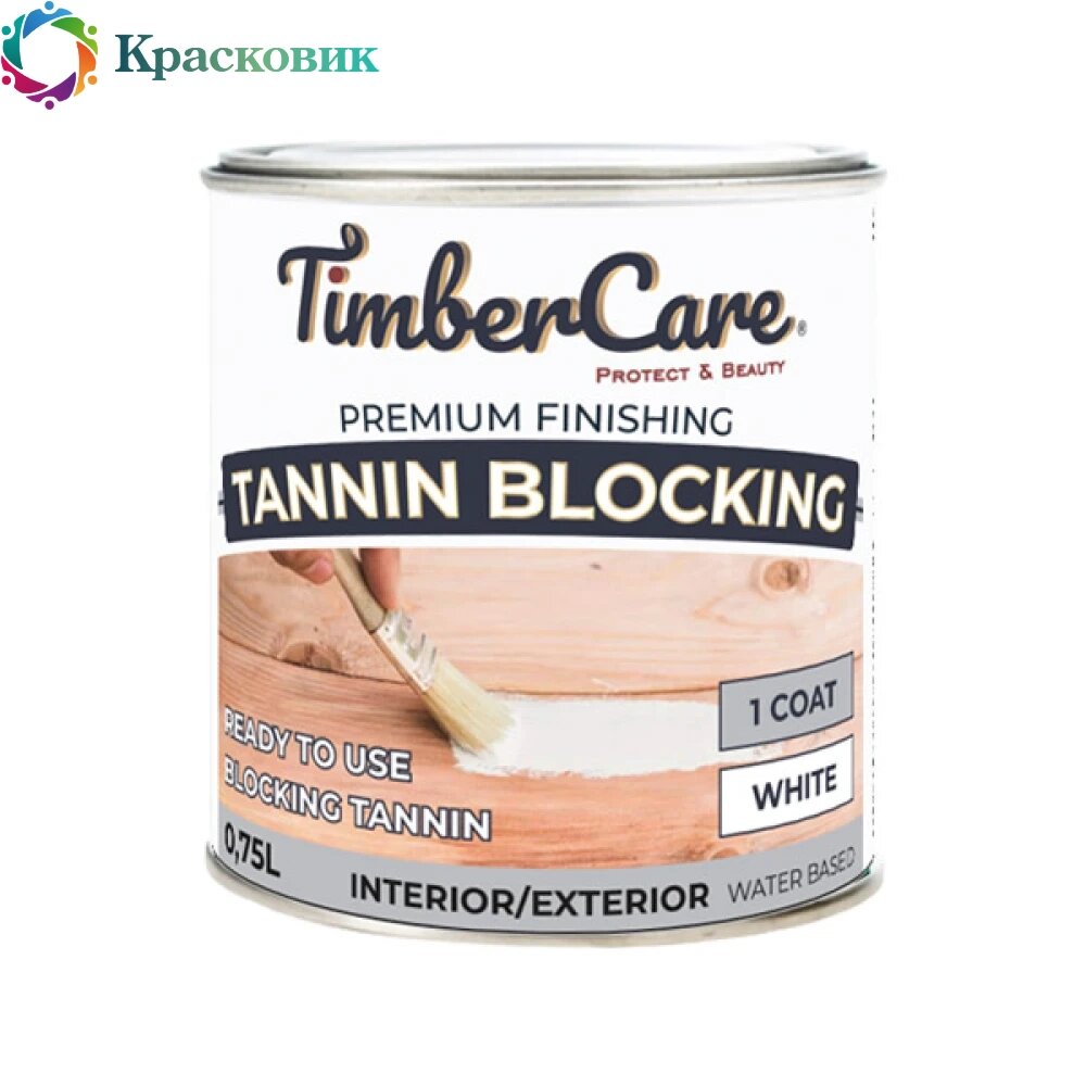 Грунт TimberCare Tannin Blocking для защиты древесины от смол и танина 0,75 Белый 358600