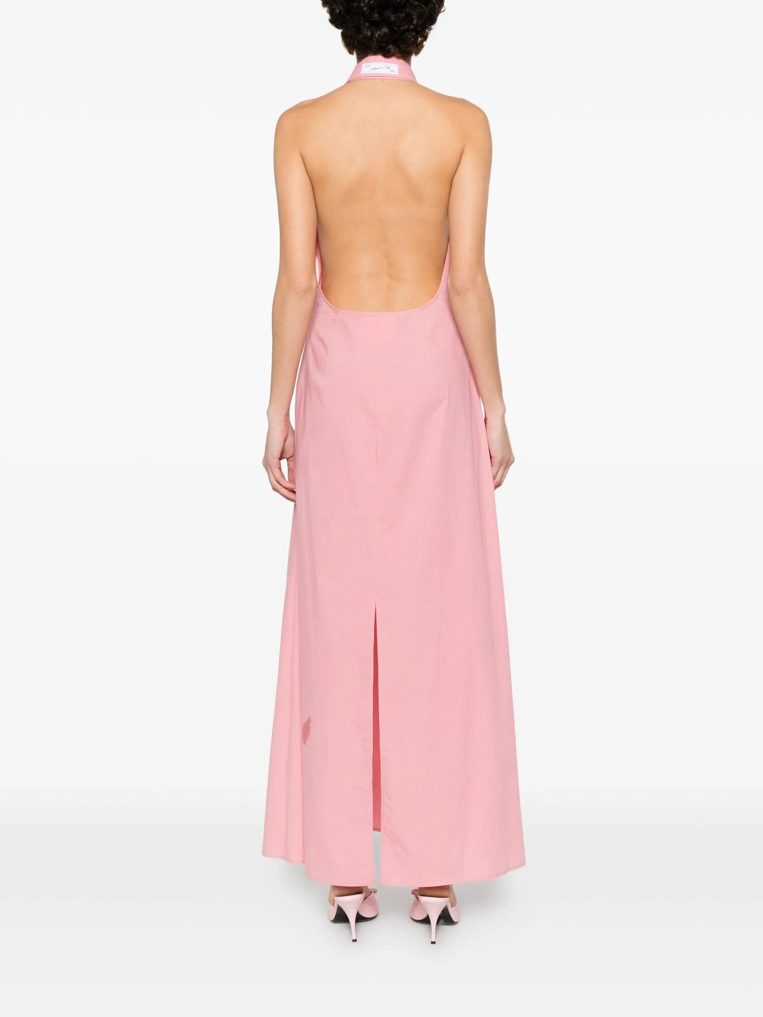 Платье Erika Cavallini Buttoned halterneck maxi dress, размер 40, pink — фото 1