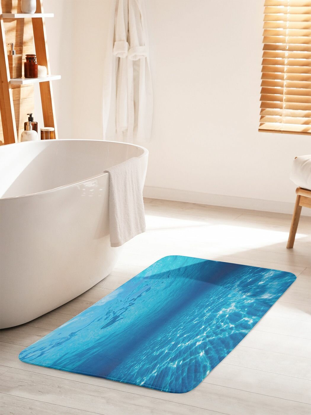 Коврик для ванной комнаты и туалета противоскользящий "Чистейшее море" 60х100 см, JoyArty