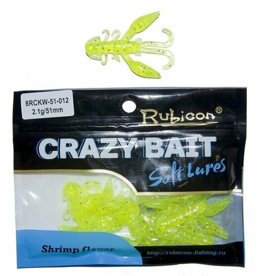 Съедобная силиконовая приманка RUBICON Crazy Bait RCKW 2.1g, 51mm, цвет 012