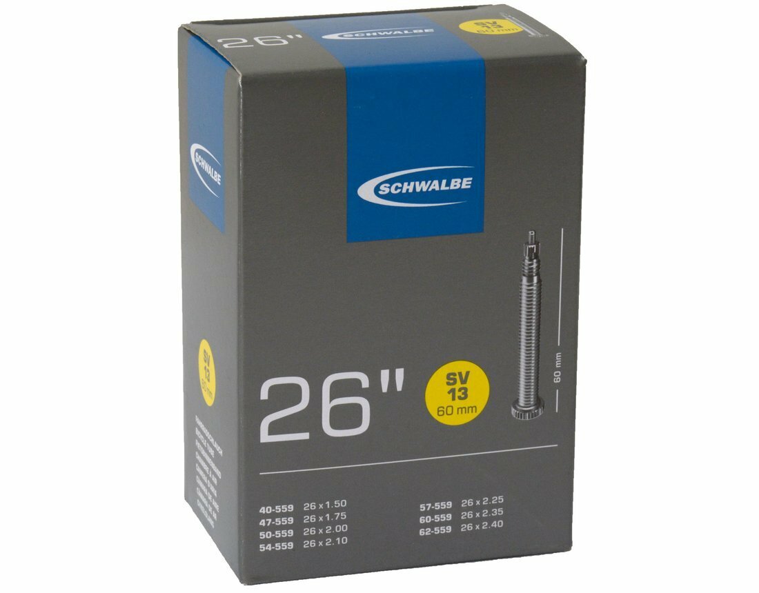 Камера для велосипеда 26х1.50-2.40 60мм ниппель SV13 вело SCHWALBE